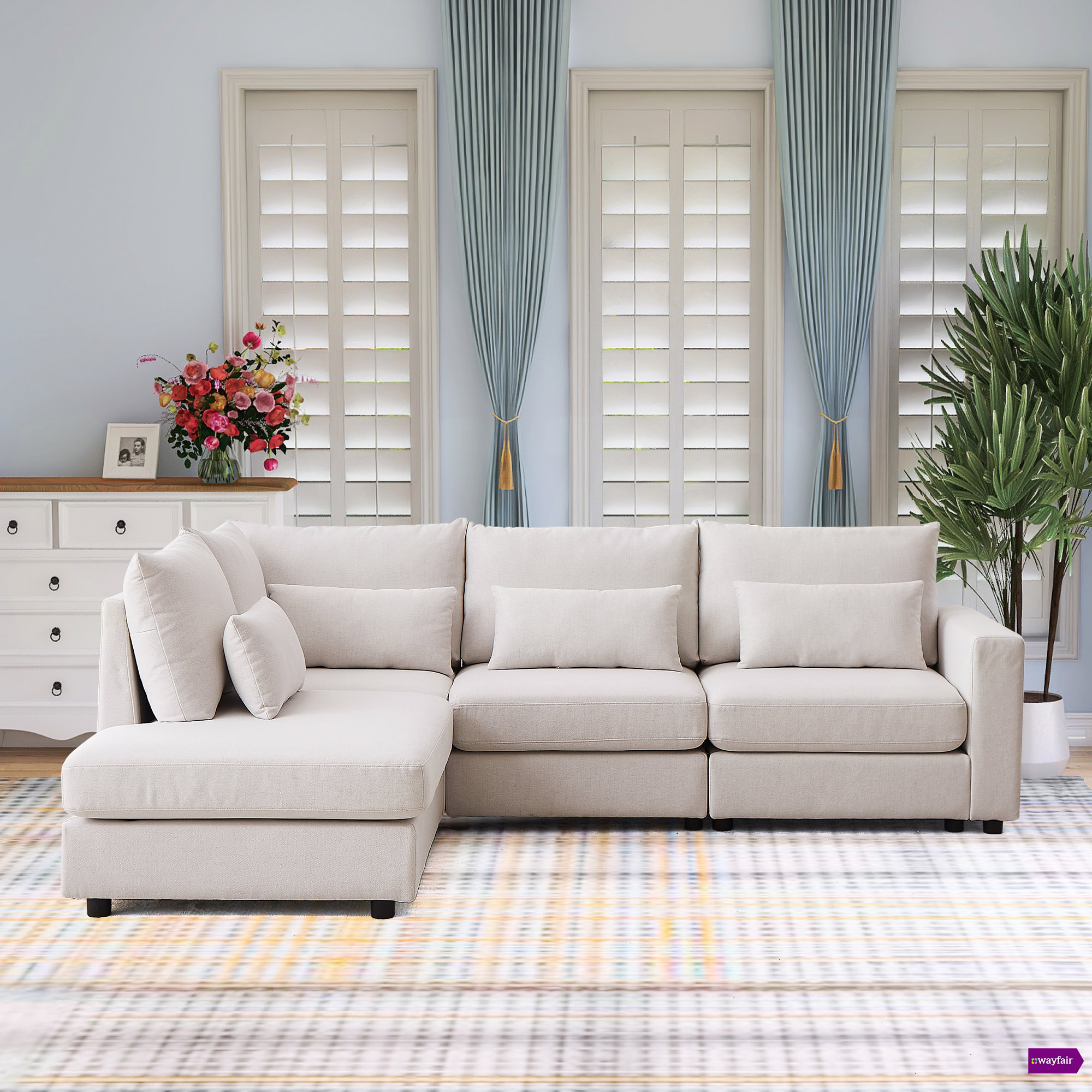 Latitude Run® Nyerere 100.2" W Upholstery LAF Sectional | Wayfair